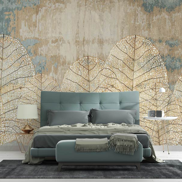 Tapet Premium Golden Leaves