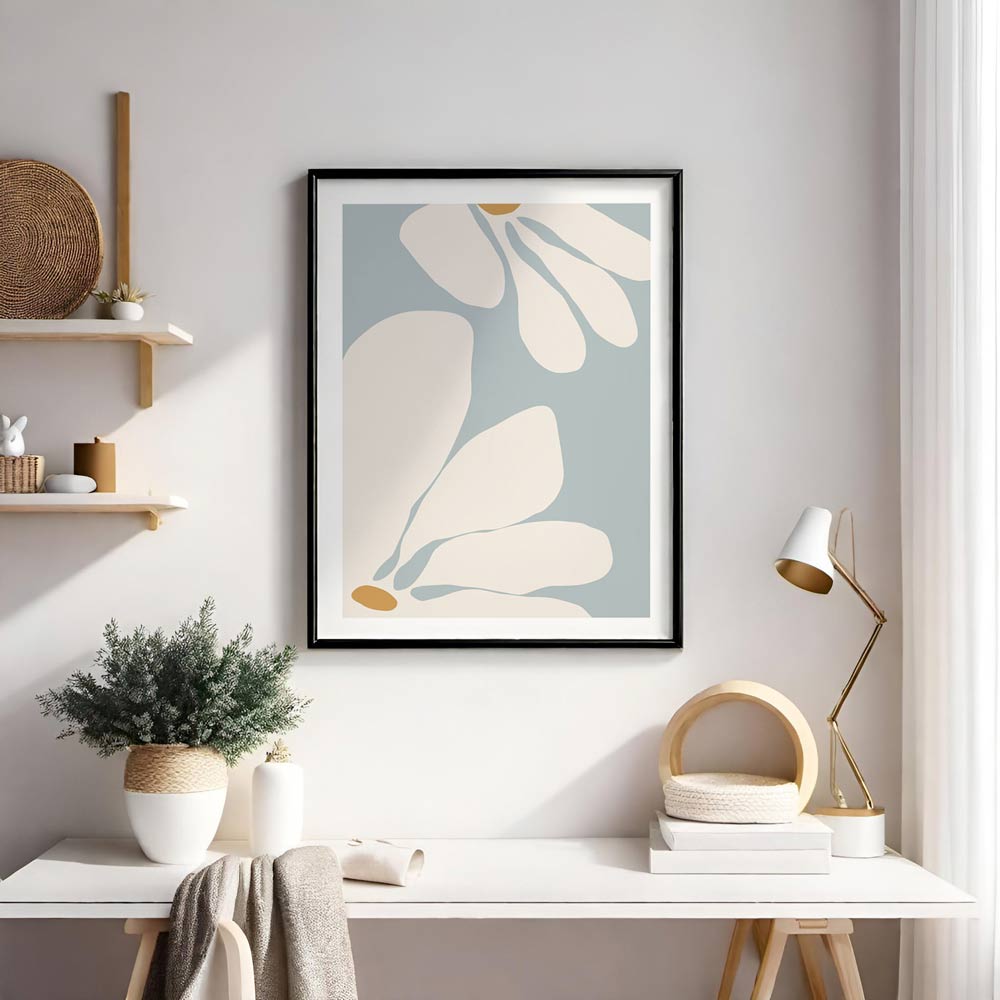 Set 2 Tablouri Abstract Art | Flower Market Blue & Orange