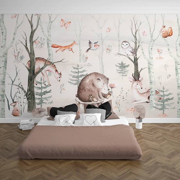 Foto Tapet Camera Copiilor - Woodland Friends